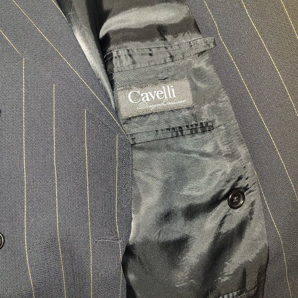 Cavelli | Suits & Blazers | Cavelli Pin Stripped Black Suit | Poshmark